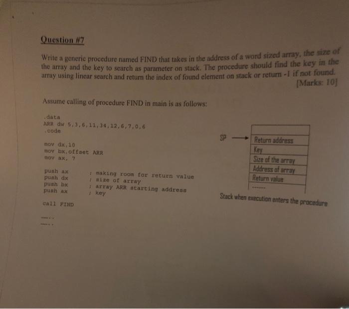 Solved Question #7 Write a generic procedure named FIND that | Chegg.com