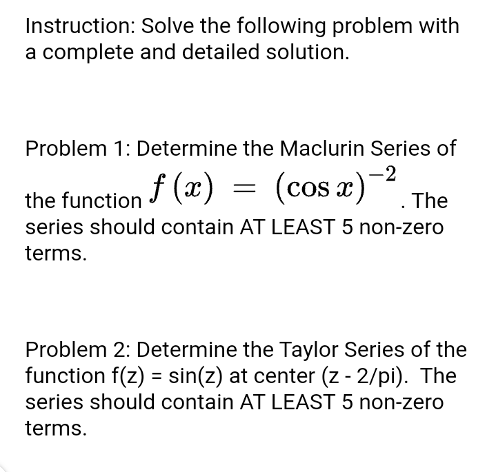 Solved Instruction: Solve the following problem with a | Chegg.com