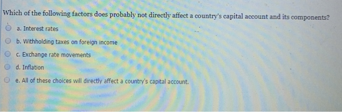 Solved Which of the following factors does probably not | Chegg.com