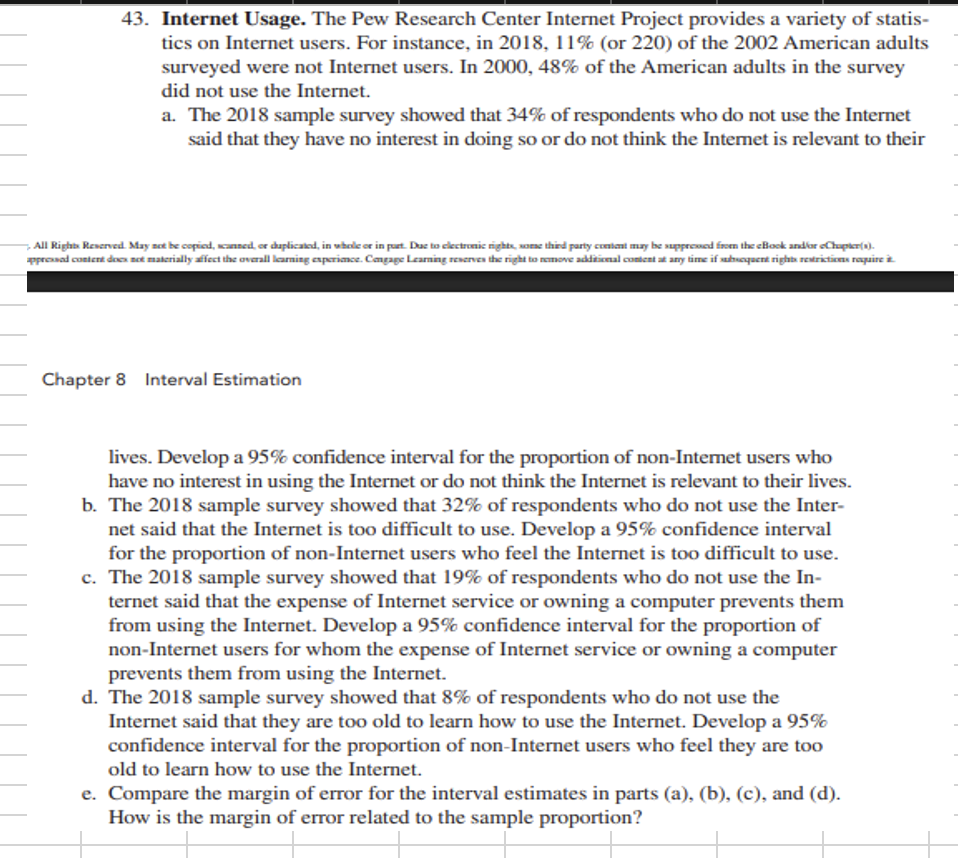 Solved lives. Develop a 95\% ﻿confidence interval for the | Chegg.com