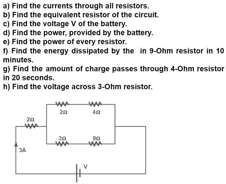 Solved a) ﻿Find the currents through all resistors.b) ﻿Find | Chegg.com