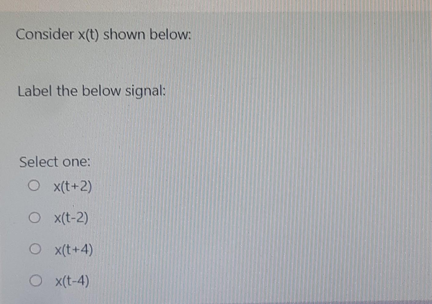 Solved Consider x(t) shown below: Label the below signal: | Chegg.com
