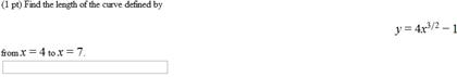 Solved Find the length of the curve defined by y = 4x3/2 - | Chegg.com