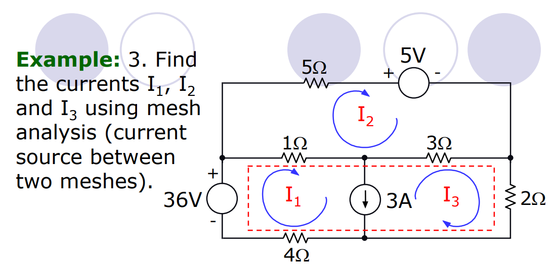 Solved Example: 3. ﻿Findthe currents I1,I2and I3 ﻿using | Chegg.com