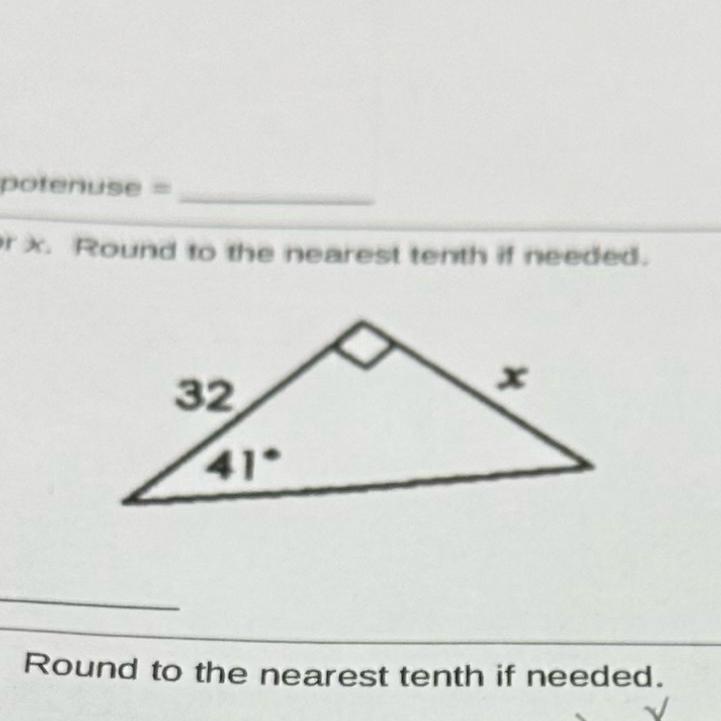 Solved Solve for xRound to the nearest tenth if needed | Chegg.com