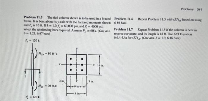 Solved Problem 11.5 The tied column shown is to be used in a | Chegg.com