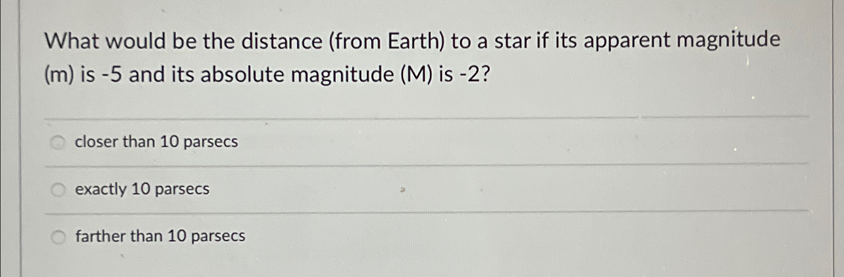 Solved What would be the distance (from Earth) ﻿to a star if | Chegg.com
