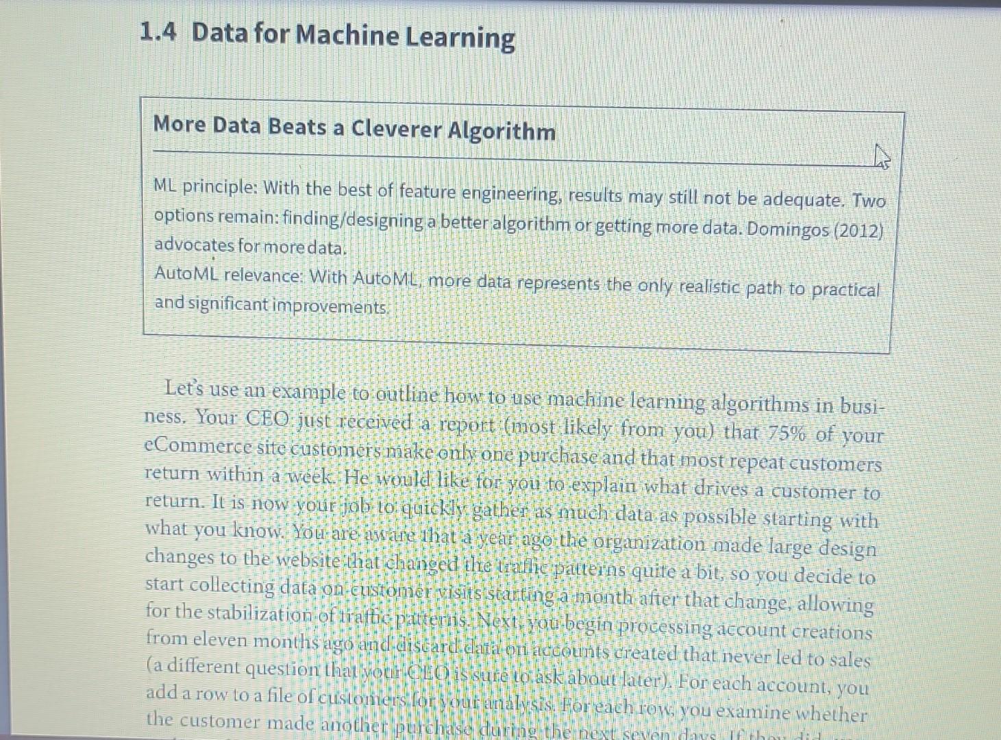 Solved Machine Learning Business Problem, Target and | Chegg.com