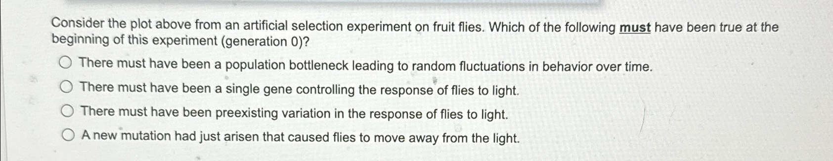 Solved Consider the plot above from an artificial selection | Chegg.com