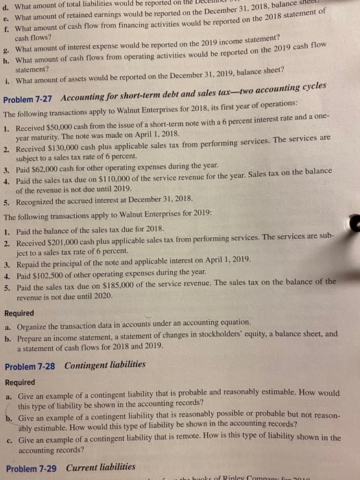 Solved activities would be reported on the 2018 statement of | Chegg.com