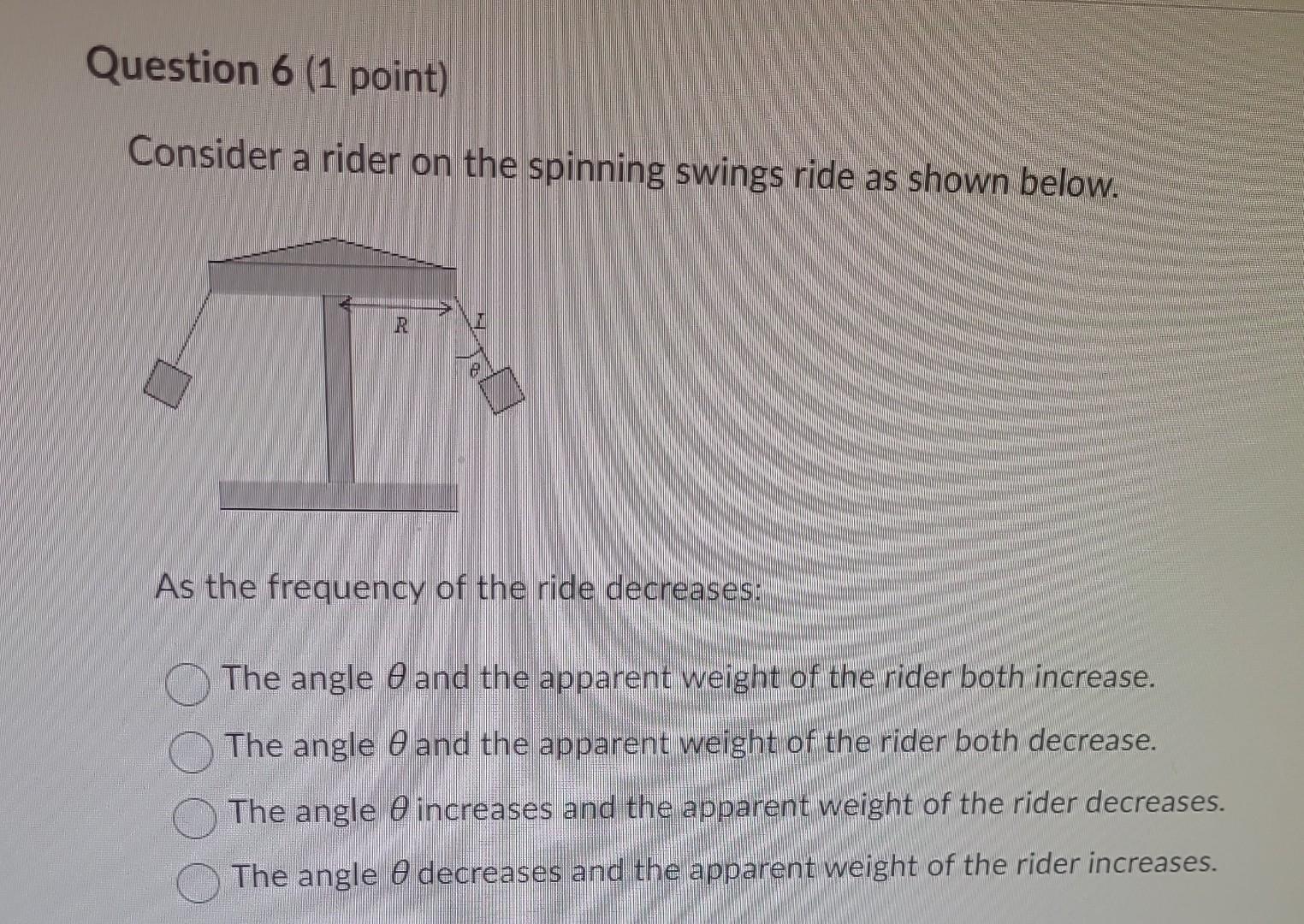 Solved Consider a rider on the spinning swings ride as shown | Chegg.com
