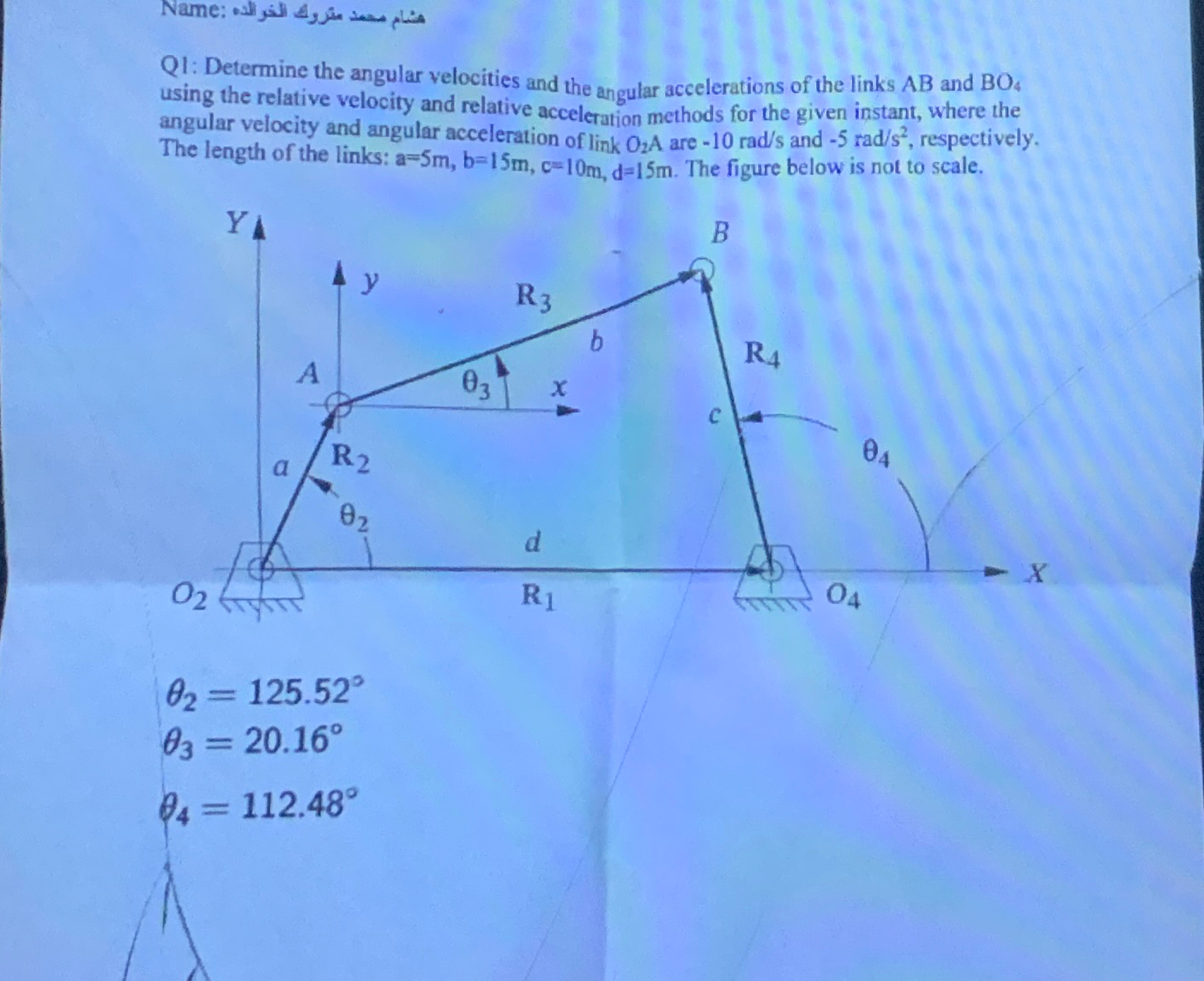 Solved Q1 Determine The Angular Velocities And The Angular