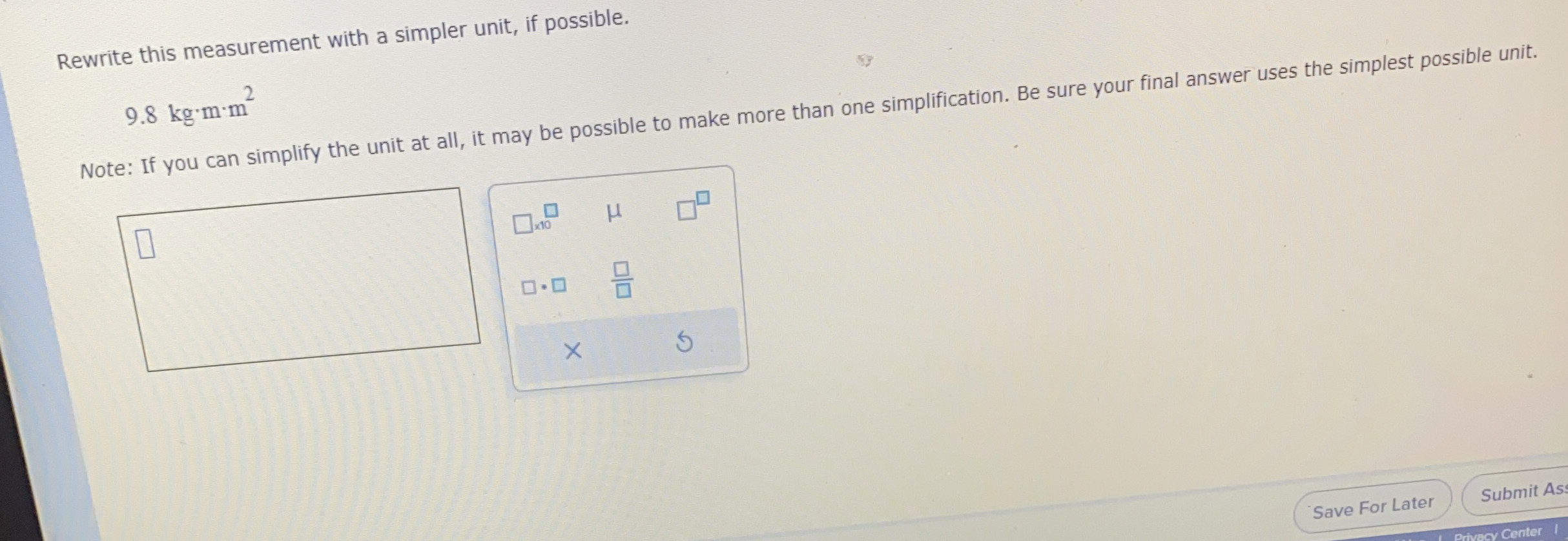 Solved Rewrite this measurement with a simpler unit, if | Chegg.com