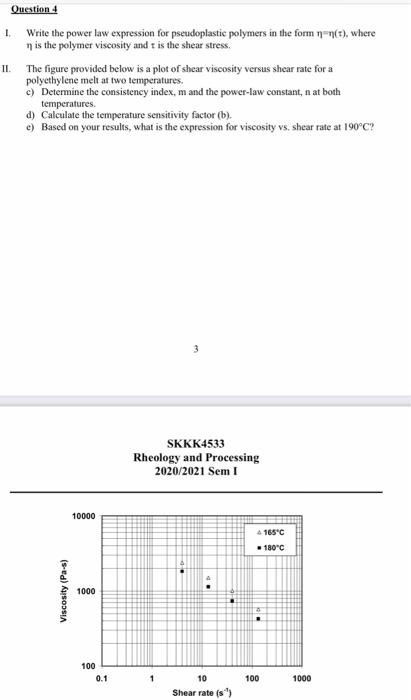 Solved Question 4 1. II. Write the power law expression for | Chegg.com