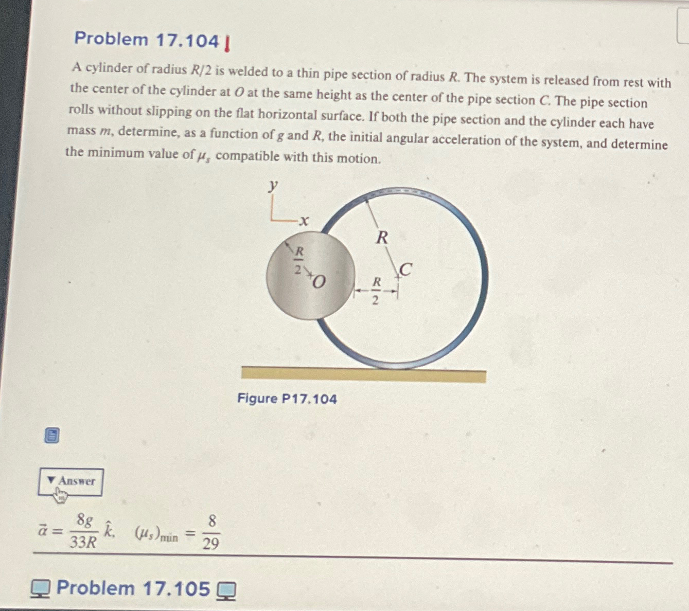 Solved Problem 17 104 A Cylinder Of Radius R2 ﻿is Welded To
