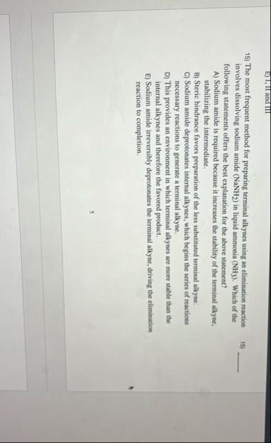 Solved The most frequent method for preparing terminal | Chegg.com