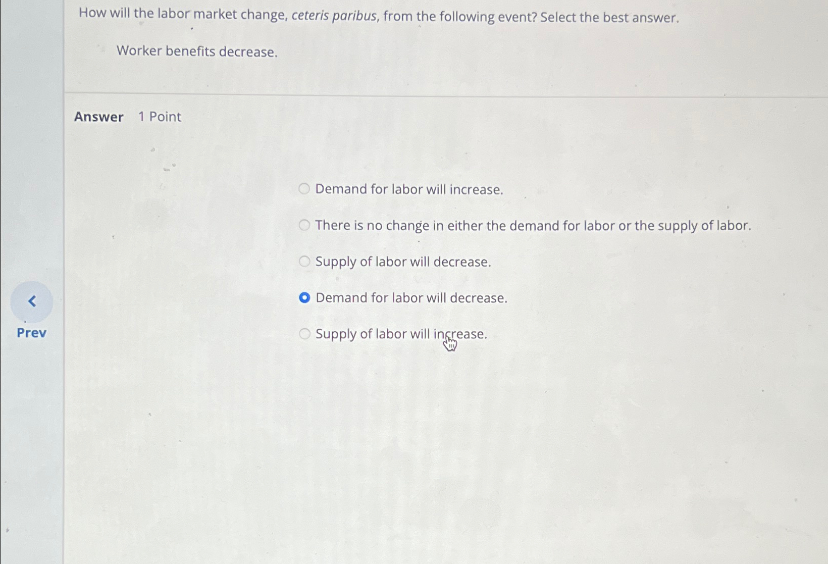 Solved How will the labor market change, ceteris paribus, | Chegg.com