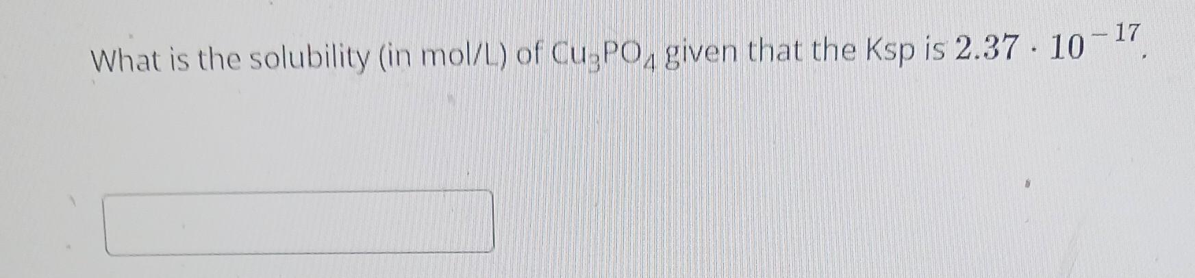 Solved The molar solubility of PbCl2 is 3.06⋅10−5M. | Chegg.com