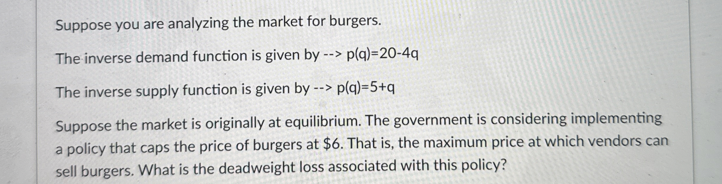 Solved Suppose you are analyzing the market for burgers.The | Chegg.com