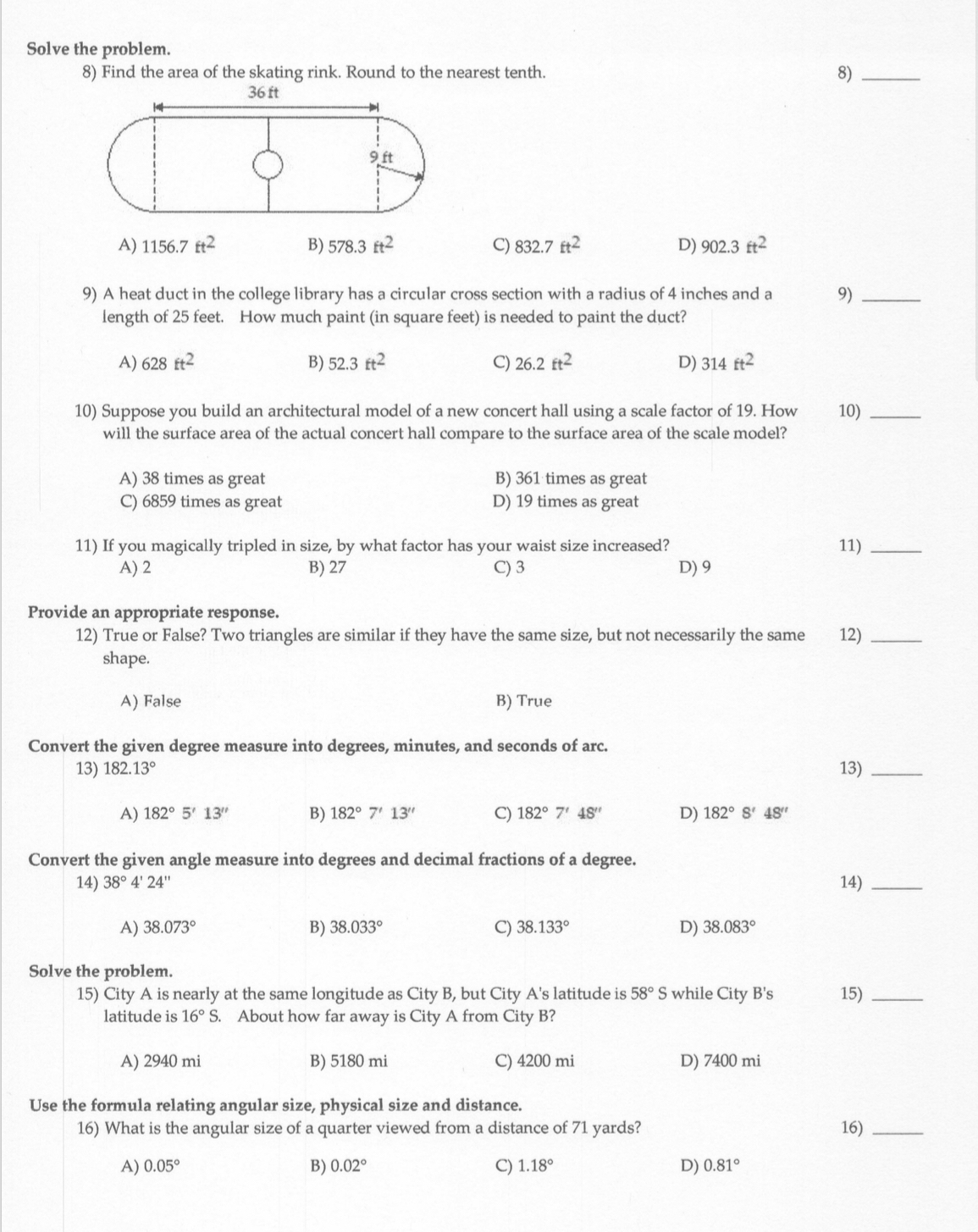 Solved Solve the problem.Find the area of the skating rink. | Chegg.com