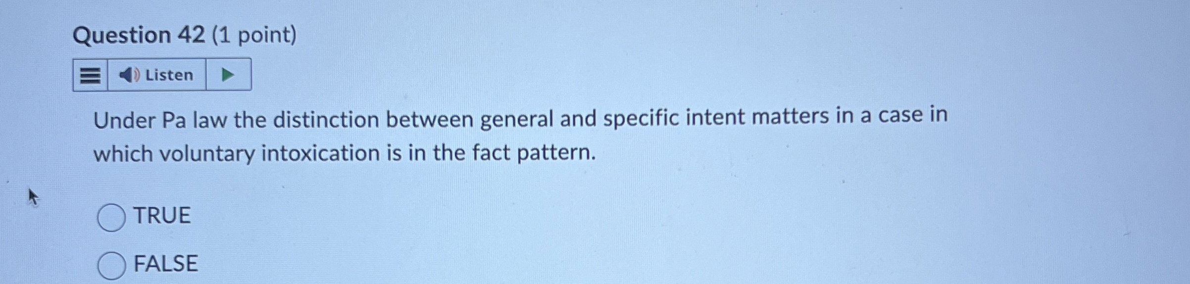 Solved Question 42 (1 ﻿point)Under Pa law the distinction | Chegg.com