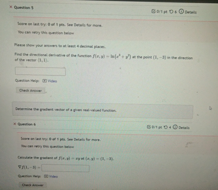 Solved × ﻿Question 501 ﻿pt DetailsScore on last try: 0 ﻿of | Chegg.com