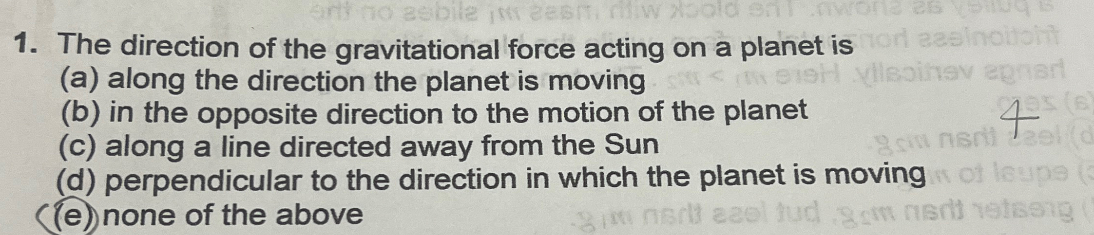 Solved The direction of the gravitational force acting on a | Chegg.com
