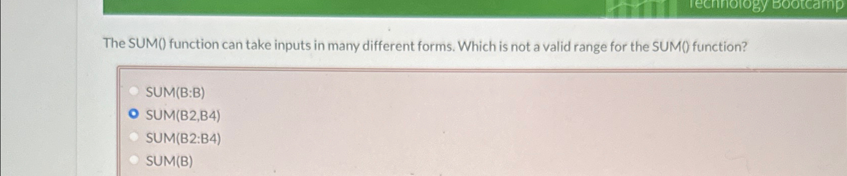 Solved The SUM() ﻿function can take inputs in many different | Chegg.com