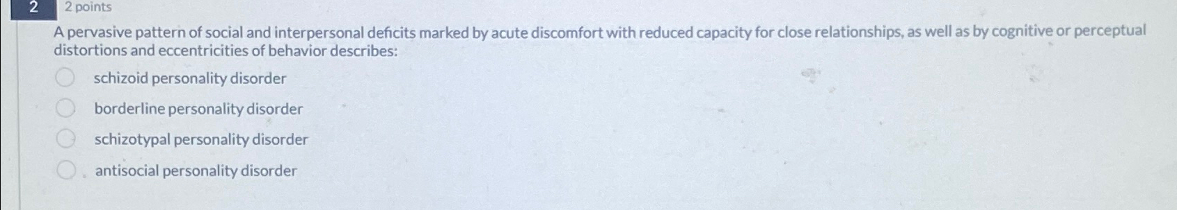 Solved 22 ﻿pointsA pervasive pattern of social and | Chegg.com