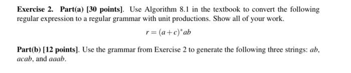 Solved Exercise 2 Parta 30 Points Use Algorithm 81 In 8062