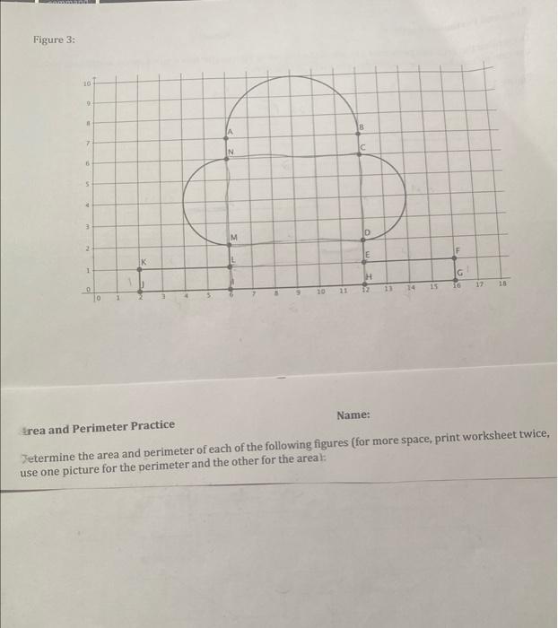 Solved Figure 3: Name: Irea and Perimeter Practice Tetermine | Chegg.com