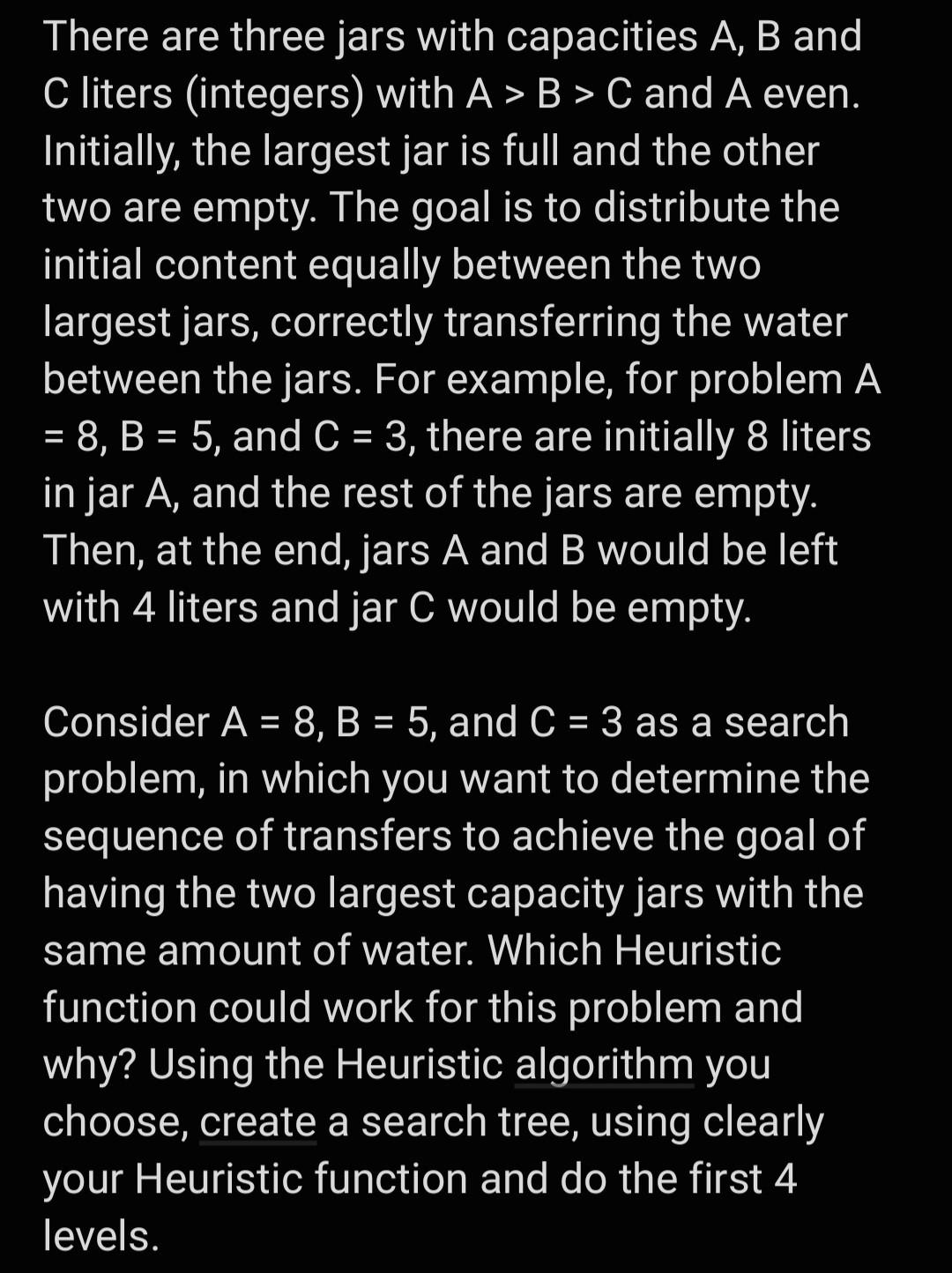 There are three jars with capacities A, B and C | Chegg.com