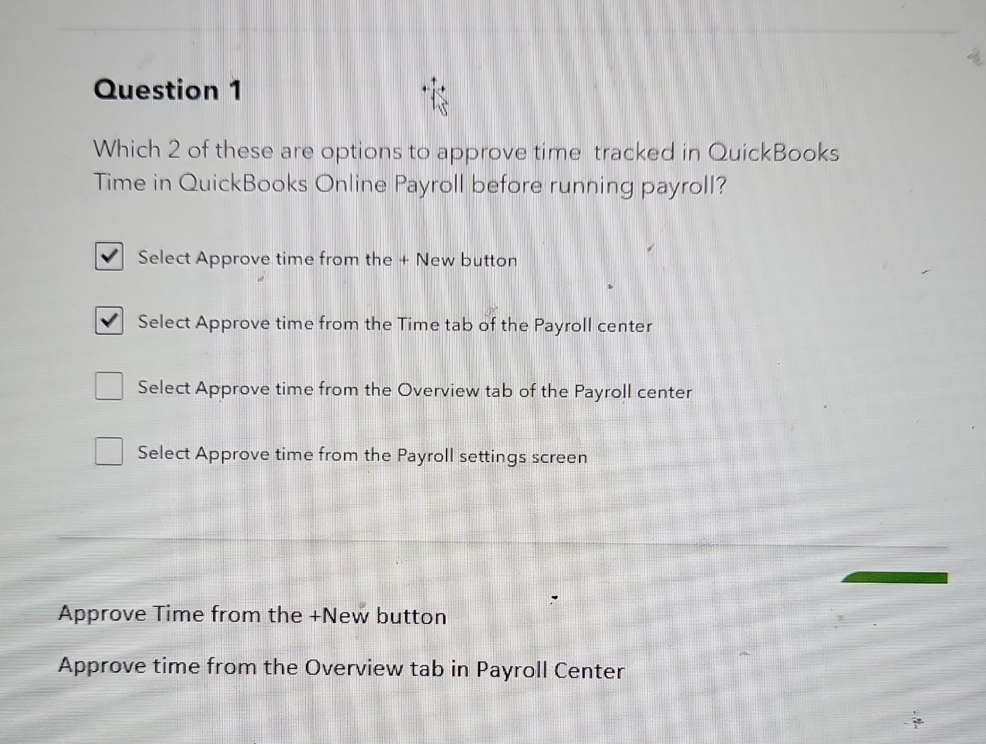 Solved Which 2 of these are options to approve time tracked | Chegg.com