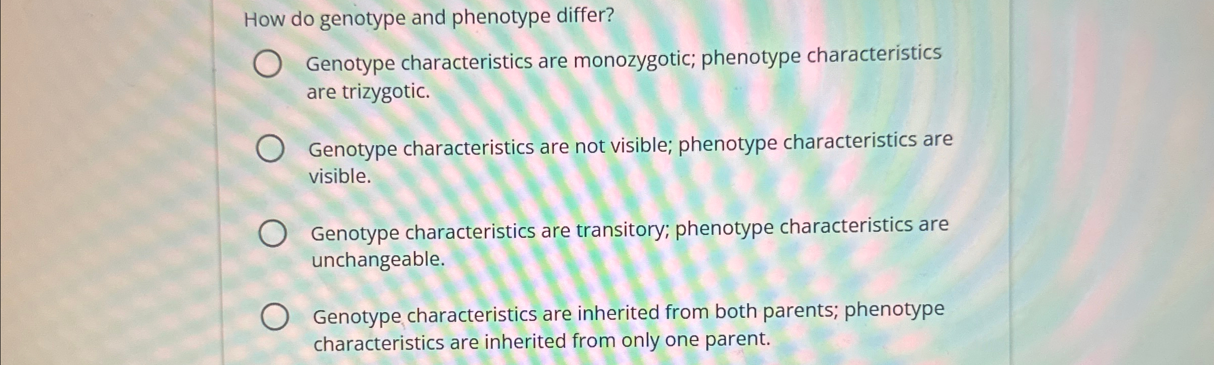 Solved How do genotype and phenotype differ?Genotype | Chegg.com