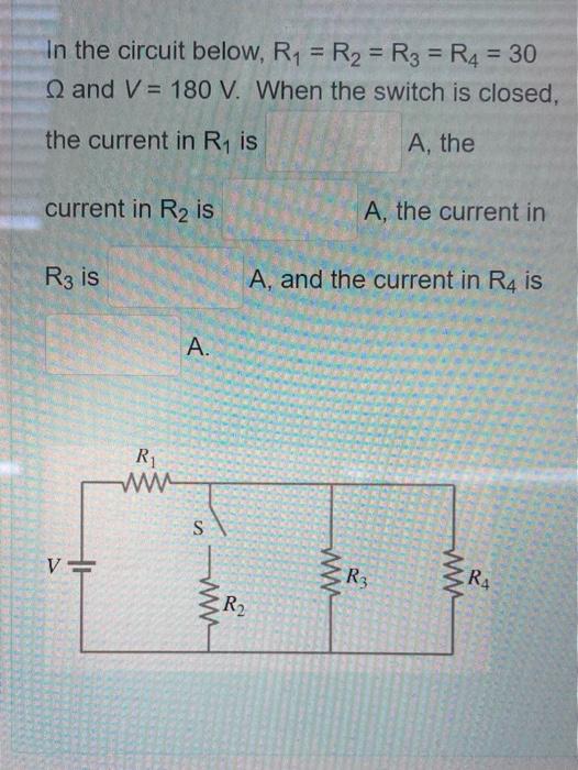 Solved In the circuit below, R1=R2=R3=R4=30 Ω and V=180 V. | Chegg.com