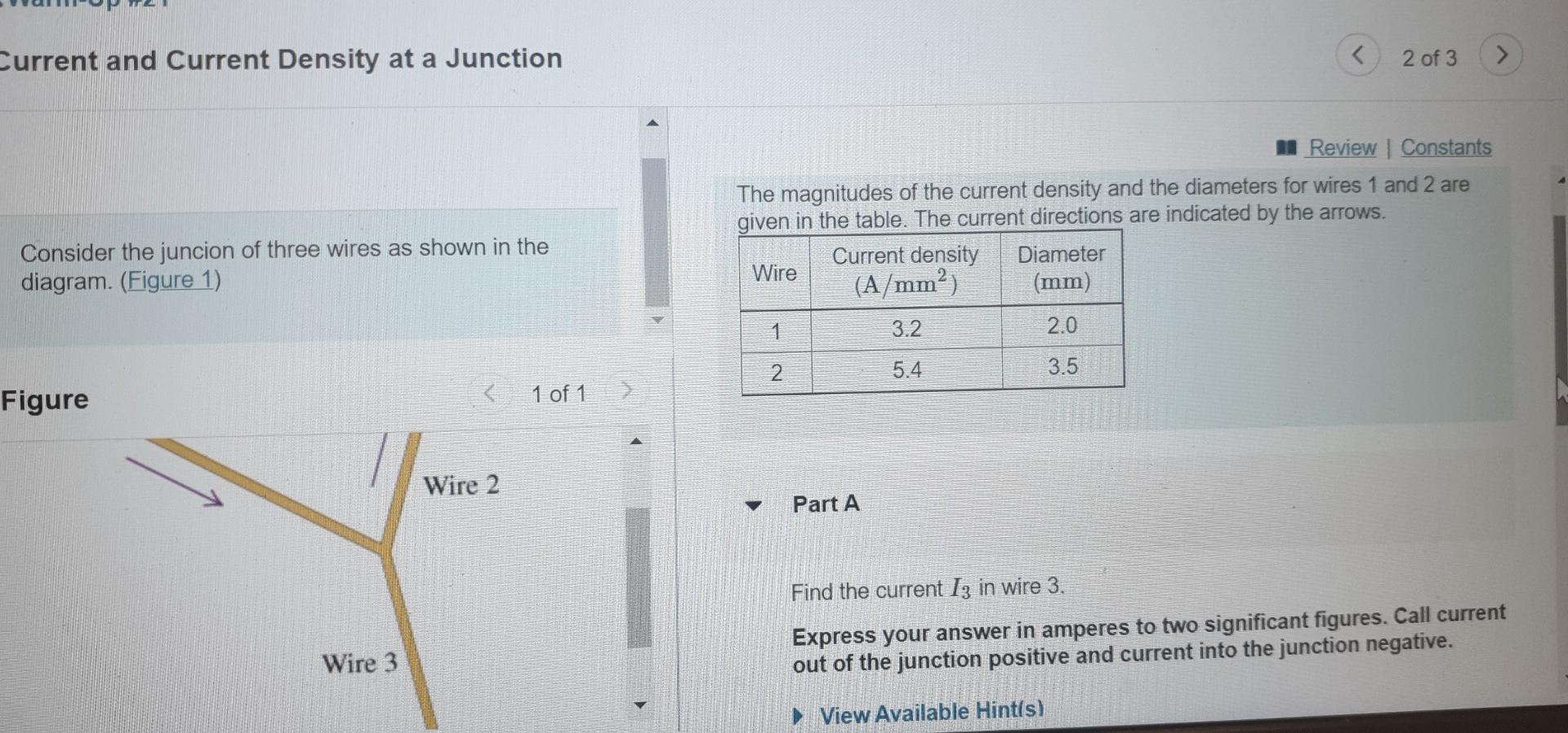 Solved Current and Current Density at a Junction