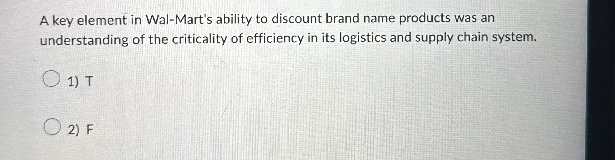 Solved A key element in Wal-Mart's ability to discount brand | Chegg.com