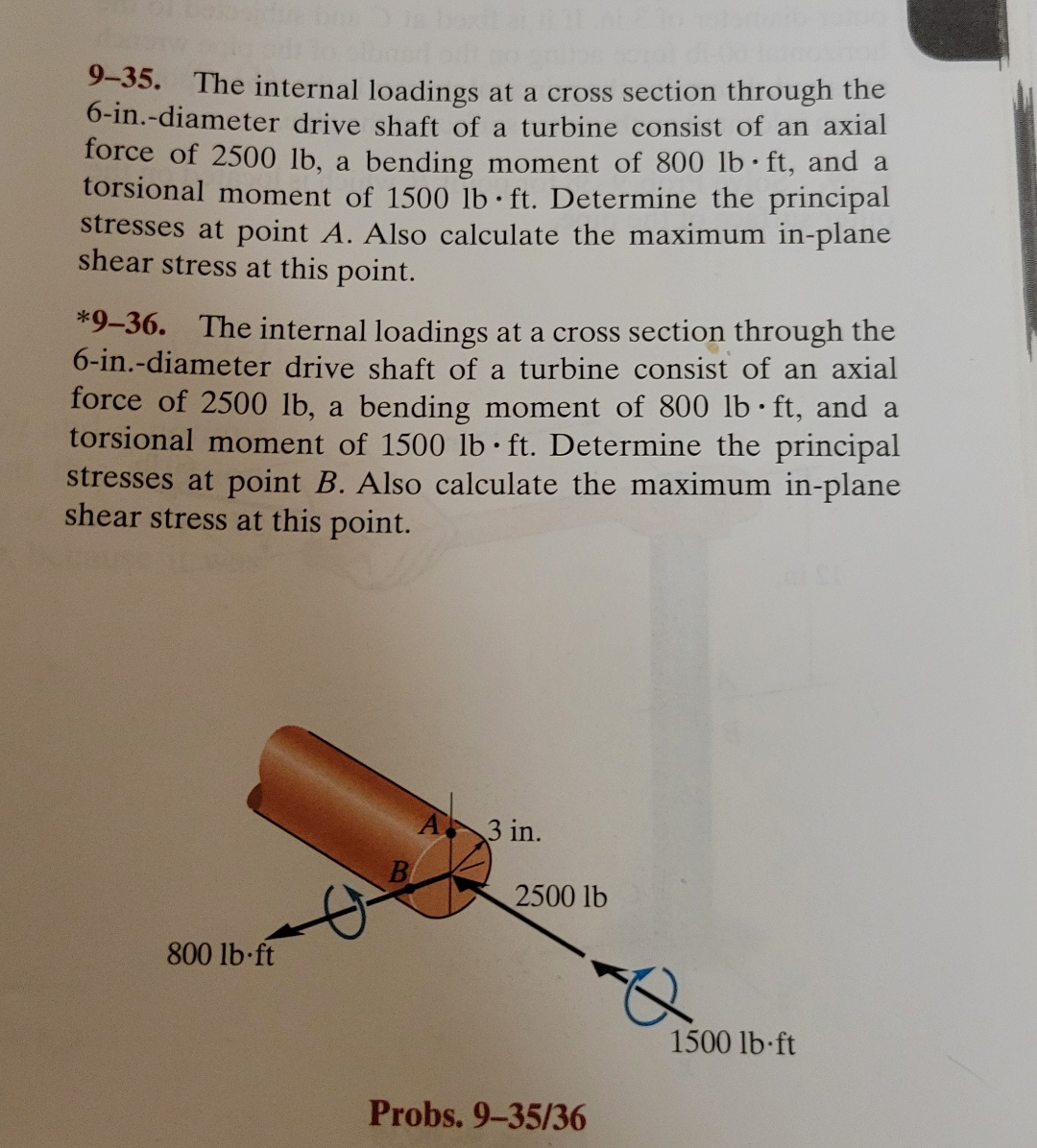 Solved 9-35. ﻿The internal loadings at a cross section | Chegg.com