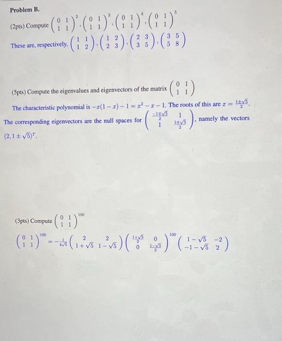 Solved Problem B. (2pts) Compute | Chegg.com