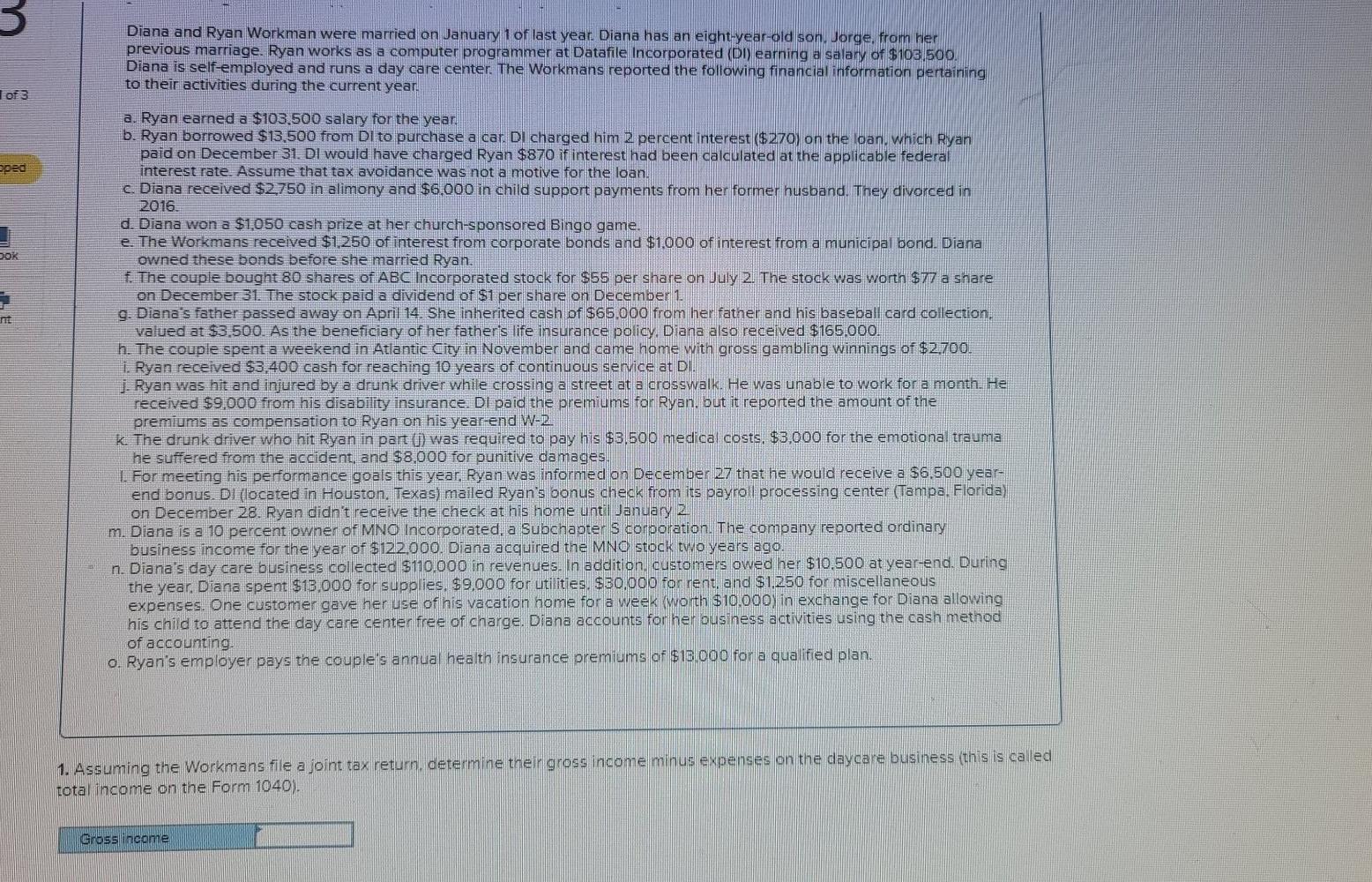 Solved Diana and Ryan Workman were married on January 1 of | Chegg.com