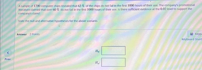Solved A sample of 1700 computer chips revealed that 63% of | Chegg.com