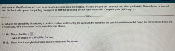 Solved You have an identification card used for access to a | Chegg.com