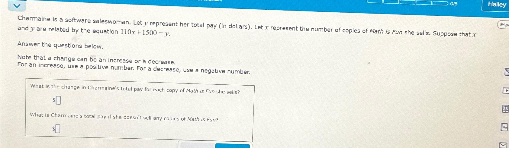 Solved Charmaine is a software saleswoman. Let y ﻿represent | Chegg.com