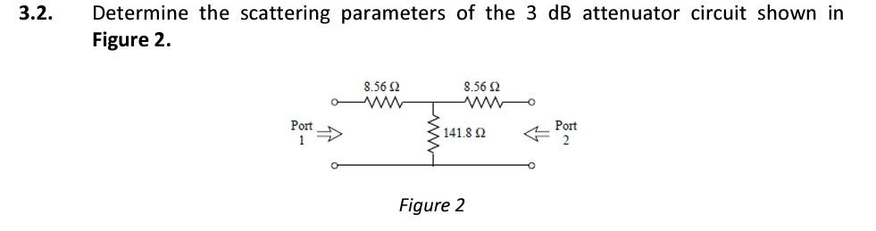 Solved .2. Determine the scattering parameters of the 3 dB | Chegg.com