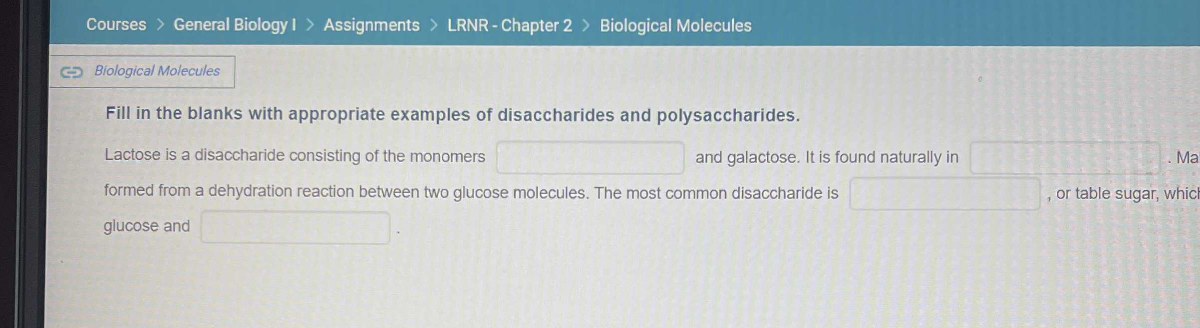 Solved Courses > ﻿General Biology I > ﻿Assignments > ﻿LRNR - | Chegg.com