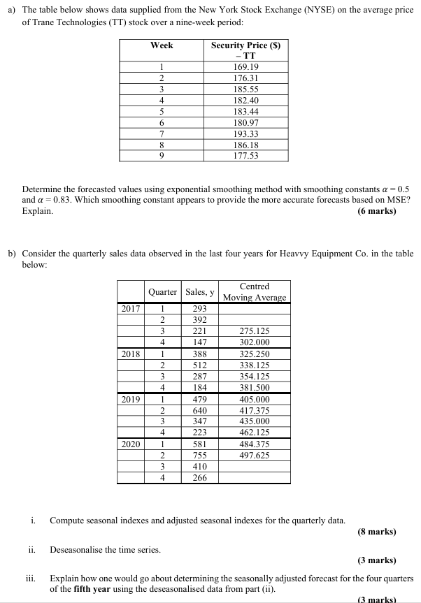 Solved a) ﻿The table below shows data supplied from the New | Chegg.com