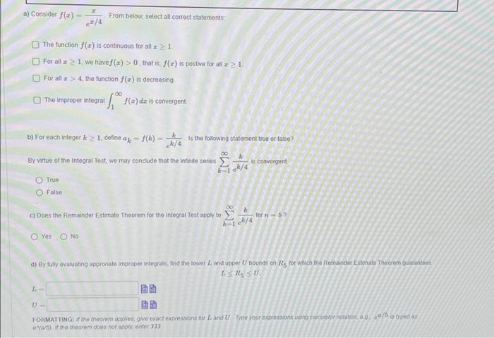 Solved When applicable the remainder Estimate Theorem for | Chegg.com