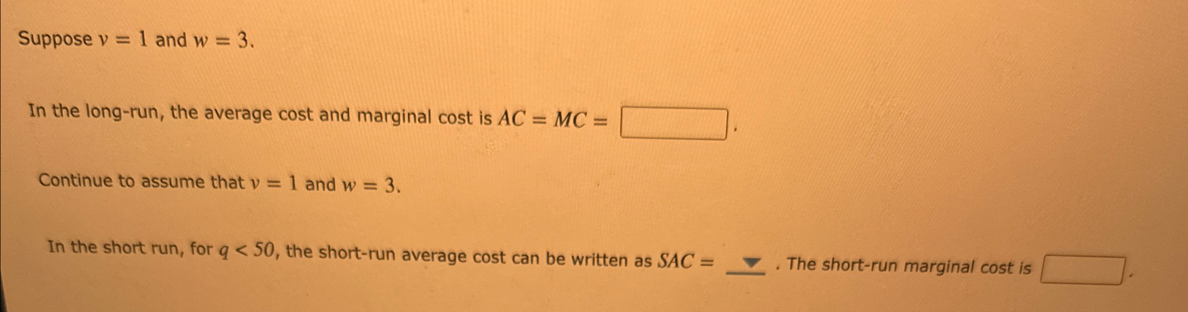 Solved Suppose v=1 ﻿and w=3.In the long-run, the average | Chegg.com