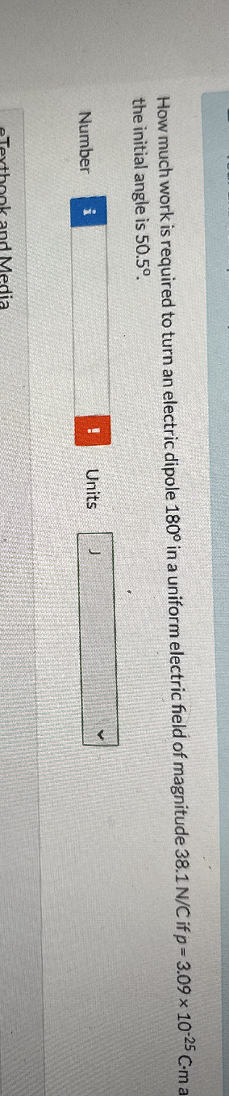 Solved How much work is required to turn an electric dipole | Chegg.com