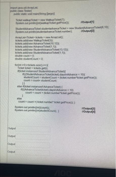 Solved Write The Output Of Running The Tester Class Below 9483
